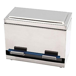 2Fold Supply Stainless Steel Straw Dispenser - For Bulk Unwrapped Drinking Straws - Custom Thank You, Straw and Chalkboard Labels Included - Stainless