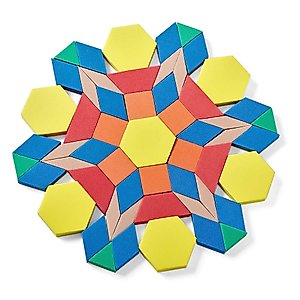 hand2mind Foam Plastic Pattern Blocks for Kids, Shapes for Kindergarten, Montessori Toys, Geometric Shapes, Symmetry, Shape Recognition, Pattern Blocks for Classroom (Set of 810)