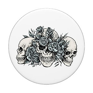 Skull Flower I Aesthetic Art I Skeleton I Aesthetic PopSockets Swappable PopGrip