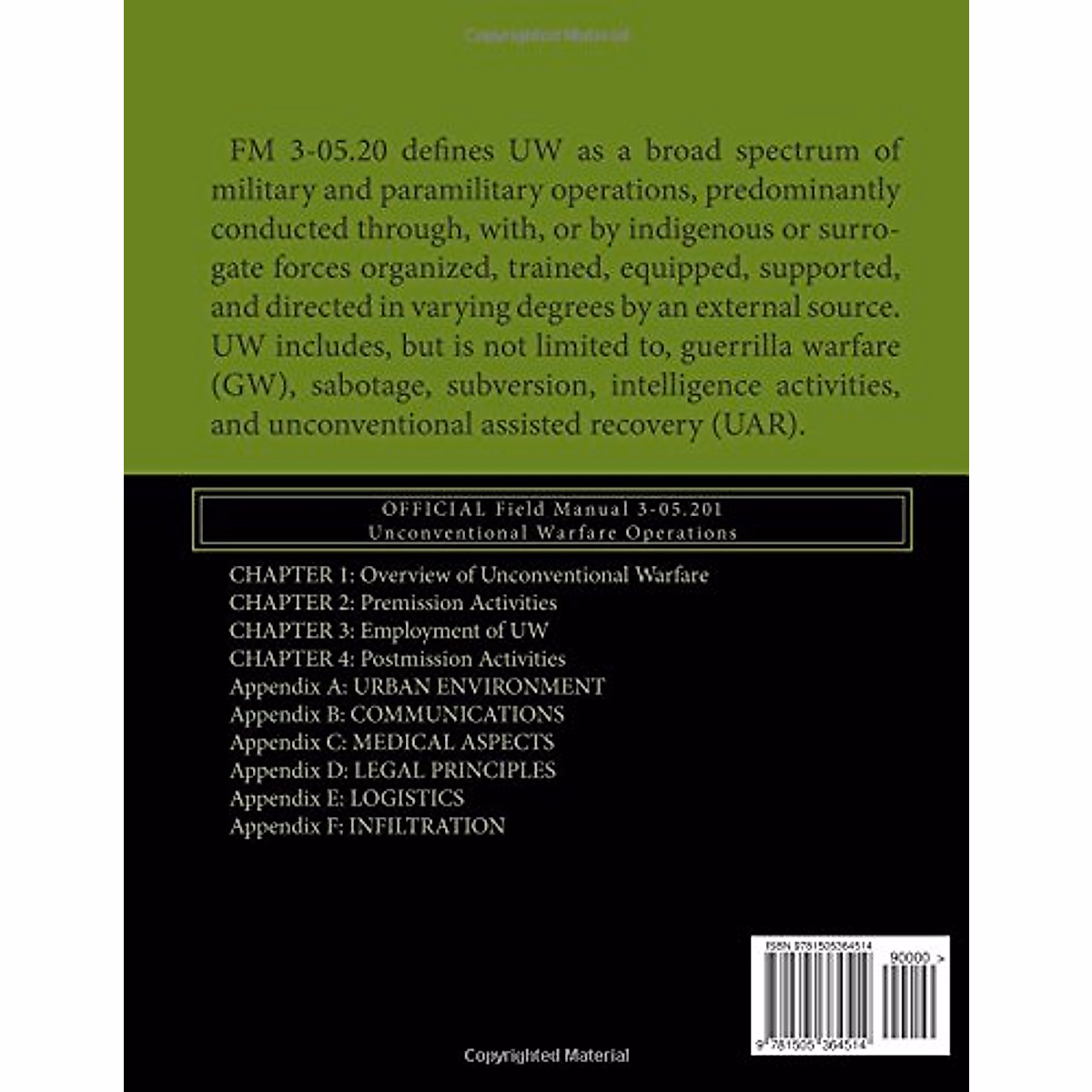 Special Forces Unconventional Warfare Operations: OFFICIAL Field Manual 3-05.201 SF Unconventional Warfare Operations
