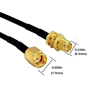 10ft WiFi Antenna Extension Cable RG174 RP-SMA Coaxial Cable Low Loss for Wireless LAN Router Bridge External Antenna Equipment