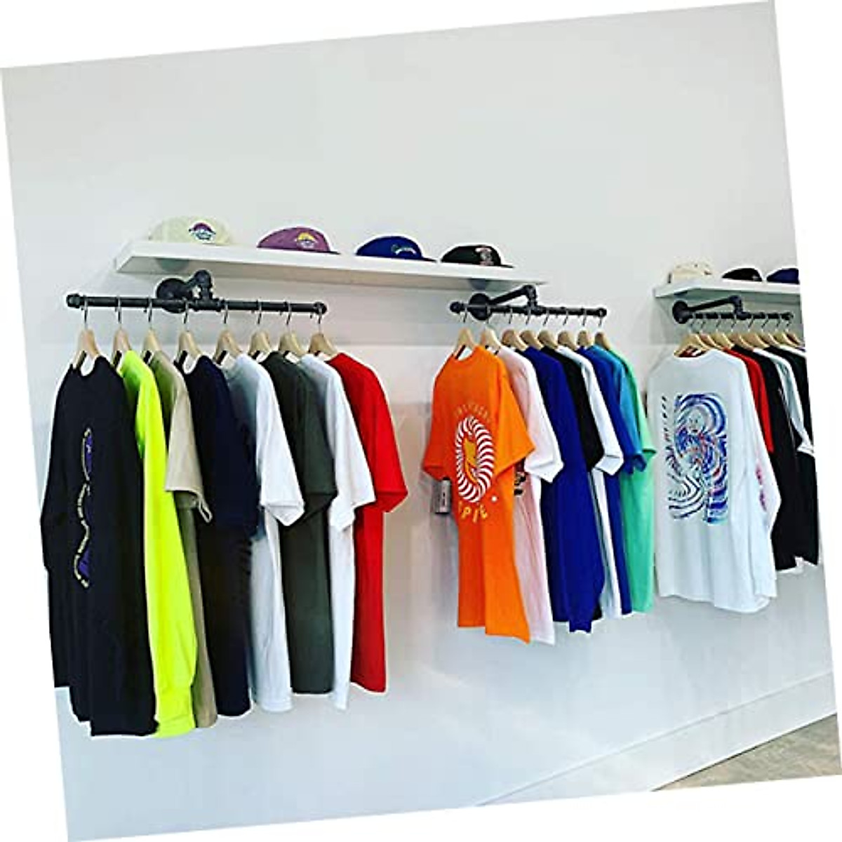 KONTONTY Hose Hanger Clothes Hanging Rod Bar industrial pipe garment rack closet rods for hanging clothes Retail Display Clothes Rod Iron Garment Bar Wardrobe iron hanger wrought iron