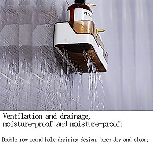 LuliKa 2-Pack Shower Caddy, Separable Shower Organizer with 4 Pieces of Adhesives,No Drilling Double Layer Shower Shelf, Used for Bathroom and Kitchen