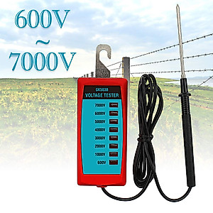 allsun Electric Fence Voltage Tester Fault Finder Farming Equipment Portable Testing Tool Neon Lights Max 600V - 7000 V