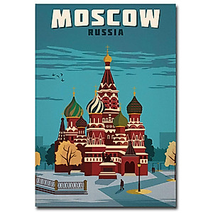 Russian Moscow Travel Vintage Art Refrigerator Magnet Size 2.5" x 3.5"