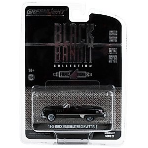 1949 Roadmaster Convertible Black Metallic Black Bandit Series 27 1/64 Diecast Model Car by Greenlight 28110 A