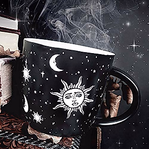 Rogue + Wolf Coffee Mug (Celestial) Halloween Decor Spooky Gifts Ghost Cool Mugs for Women & Men Witch Goth Accessories Hocus Pocus Gothic Witchy Witchcraft Supplies Tea Creepy Cup - 14.2oz / 420ml