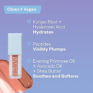 Kosas Wet Lip Oil Gloss - Hydrating Lip Plumping Treatment with Hyaluronic Acid & Peptides, Non-Sticky Finish (Unzipped)