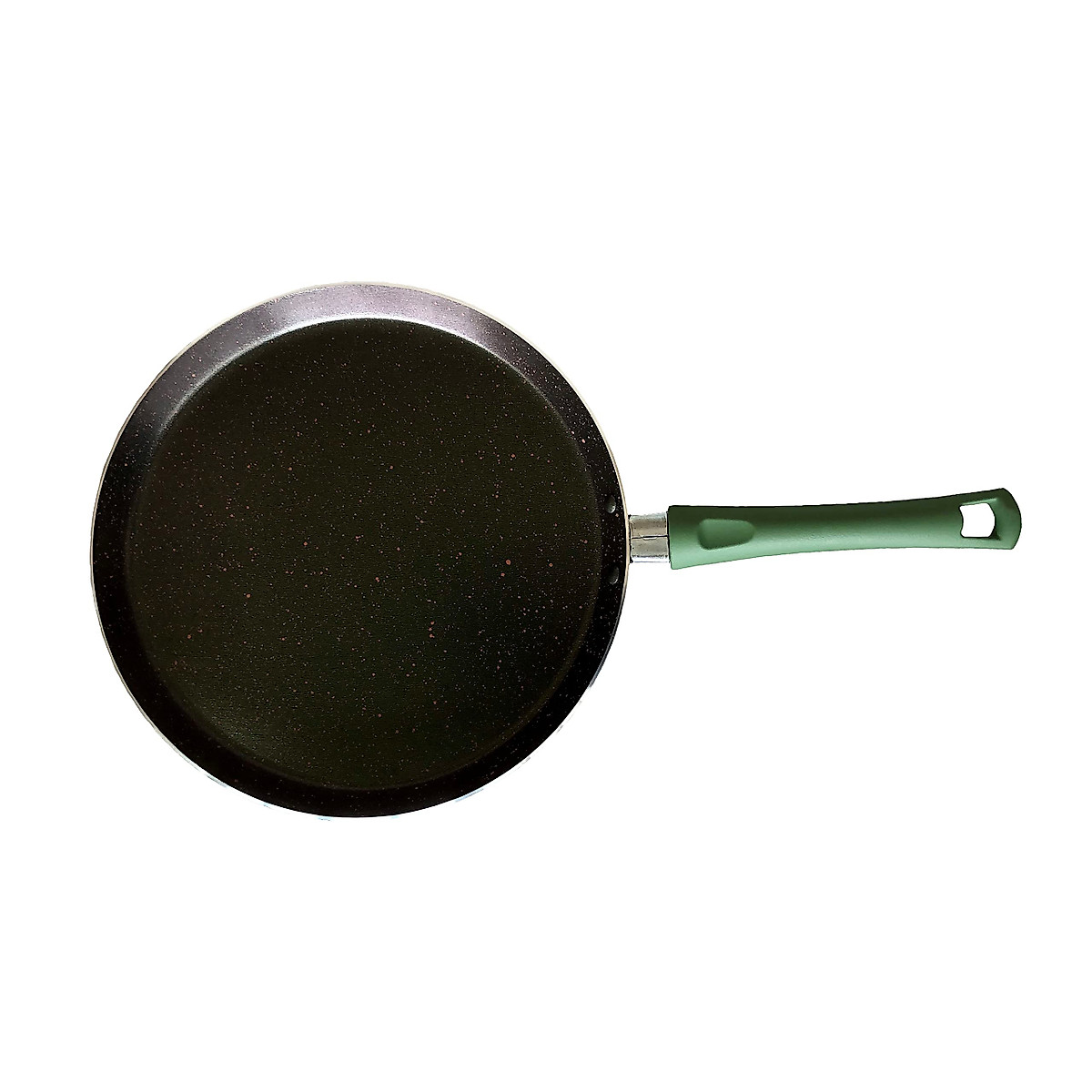 CHEFS 10'' Granite Coating Aluminum Crepe Pan | PFOA Free Nonstick Pan | Great Skillet for Omelette and Crepes | Works with All Heat Sources | Dishwasher Safe Pancake Pan Cookware (Green)