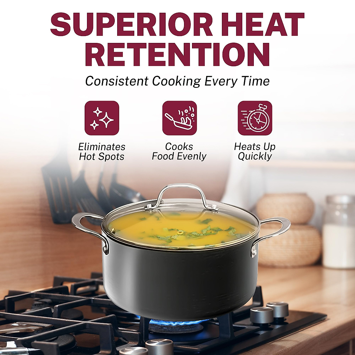 Granitestone 13 Pc Ceramic Pots and Pans Set Non Stick Cookware Set, Kitchen Cookware Sets, Pot and Pan Set, Hard Anodized Ceramic Cookware Set, Nonstick Cookware Set, Dishwasher Safe