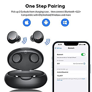 SUPFINE Wireless Earbuds, Bluetooth 5.3 Ear Buds with Charging Case,True Wireless in-Ear Touch Control Earbuds Immersive Sound Premium Deep Bass Earphones for Android&iPhone,Black
