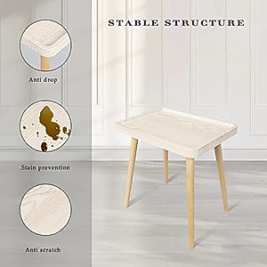 FOOHCXX Side Table, Small End Table Accent Table Living Room Bedroom Balcony Office, Modern Side Table Bedside Table Home Decor, Easy Assembly, (Nature,15.75D x 11.8W x 16.54H in)