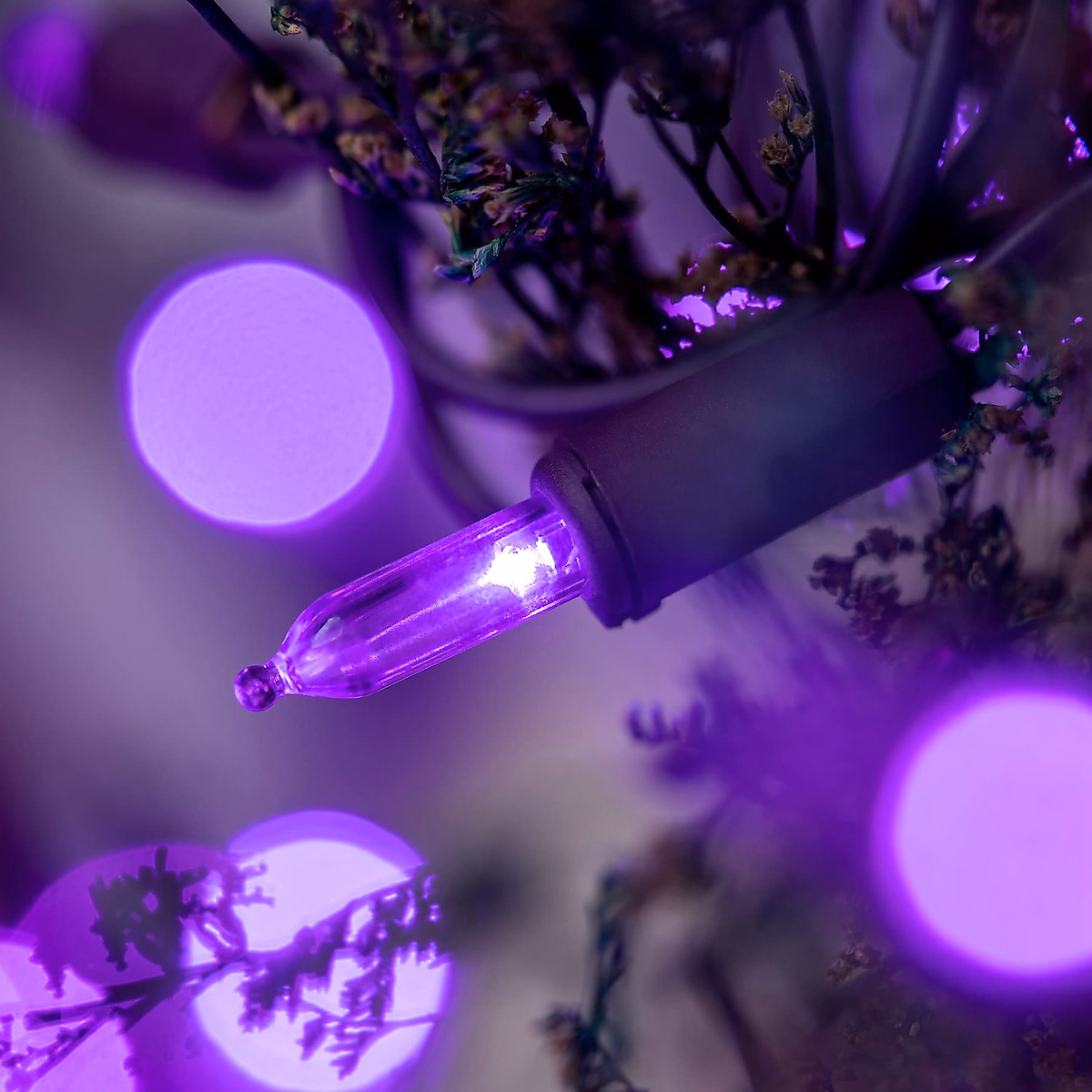 SWEET SHINE Purple LED Christmas Lights with Purple Wire, 66 Ft 200 Counts UL Certified Holiday Lights Set (Purple)