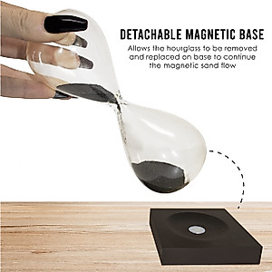 Magnetic Sand Glass Hourglass Timer with Wooden Base