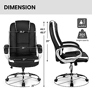 neo chair Office Chair Computer Desk Chair Gaming - Ergonomic High Back Cushion Lumbar Support with Wheels Comfortable Black Leather Racing Seat Adjustable Swivel Rolling Home Executive