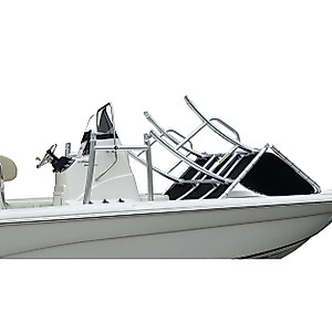 Fishmaster Pro Series Boat T-Top for Center Console Fishing Boats - Universal Fit - Polished and Anodized - Blue Top