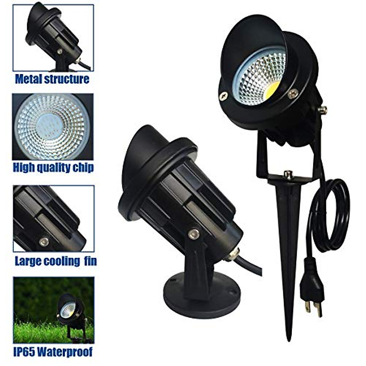 TOVEENEN Color Changing LED Outdoor Landscape Spotlight Remote 10W RGB Waterproof Spot Light for Yard Tree Garden Halloween Christmas Lighting