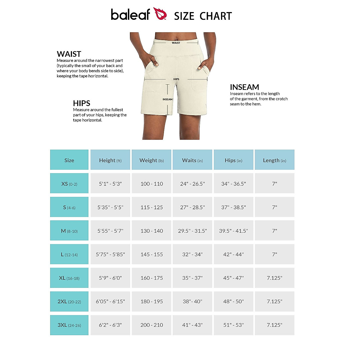 BALEAF Women's 7" Athletic Long Shorts High Waisted Running Bermuda Shorts with Pockets Khaki Medium