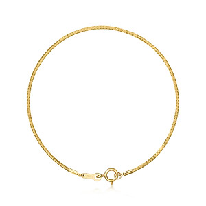 CHOW SANG SANG 18K Yellow Solid Gold Minimalist Simple Bangle for Women 92817K | 7 (Wrist Size:14.5-15.5 CM)
