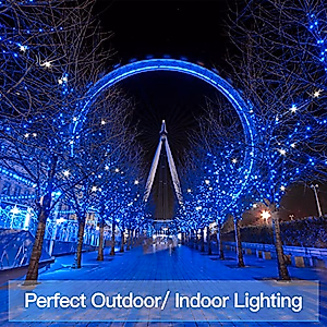 suddus 66ft 200 LED Outdoor String Lights, Blue Fairy Lights Battery Operated with Remote, Led Twinkle Lights for Bedroom, Dorm, Patio, Tapestry, Backyard, Garden, Christmas, Party, Indoor