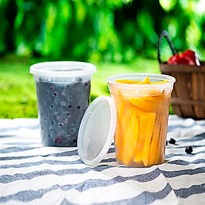 Supreme Select Deli Plastic Storage Containers with Lids [24 Sets] 16 Oz - Reusable Food Containers for Home & Business - Microwave & Freezer friendly - Dishwasher safe - Secure & Tight fitting Covers