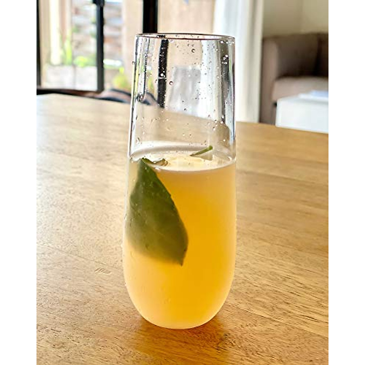 LeSuz 100% Tritan Plastic Champagne Stemless Flutes. Set of 6, 12oz. Shatterproof, BPA-FREE, Dishwasher Safe, Long Lasting Stemless Champagne Flute. Better than Champagne Glasses. Mimosa Flutes.