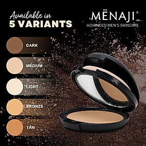 Menaji HDPV Anti-Shine Powder (Medium) | Anti-Shine Face Make-Up for Men | High-Definition Face Powder | Skin-Friendly Face Powder for Men | All-Occasion Face Powder | Contains Vitamin C & E