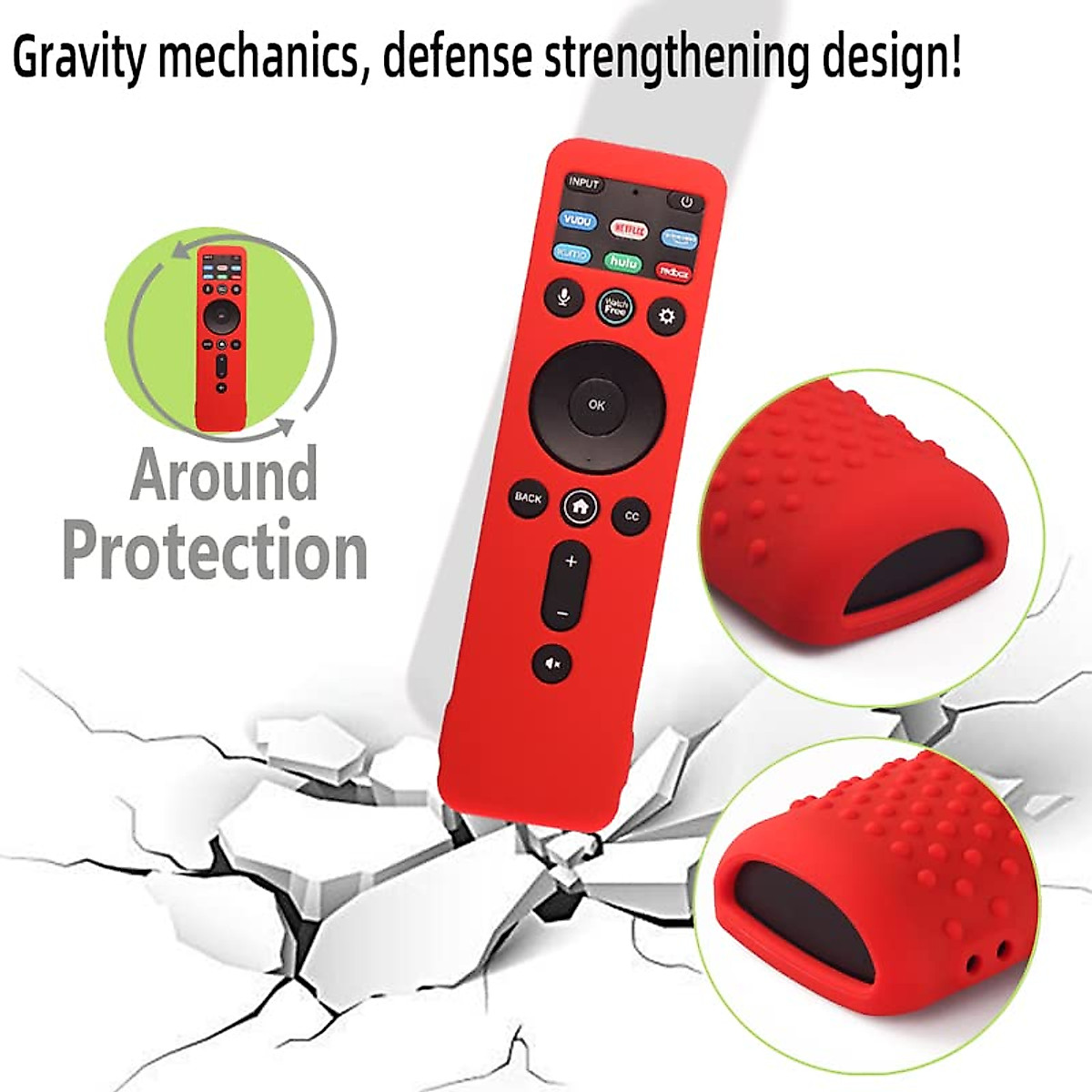 Silicone Cover for VIZIO XRT260 Smart TV Remote VIZIO XRT260 Silicone Case Cover Shockproof Anti Slip Silicone Skin Sleeve with Lanyard(Pink)