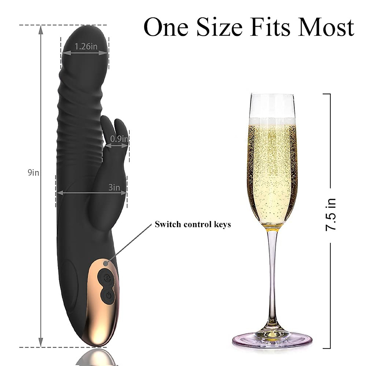 Deep Vibrating Massager Personal Handheld Vibrators Massage Personal Portable Massager 8 Speeds Vibration Pleasure for Body Women Female Gifts (Balck)