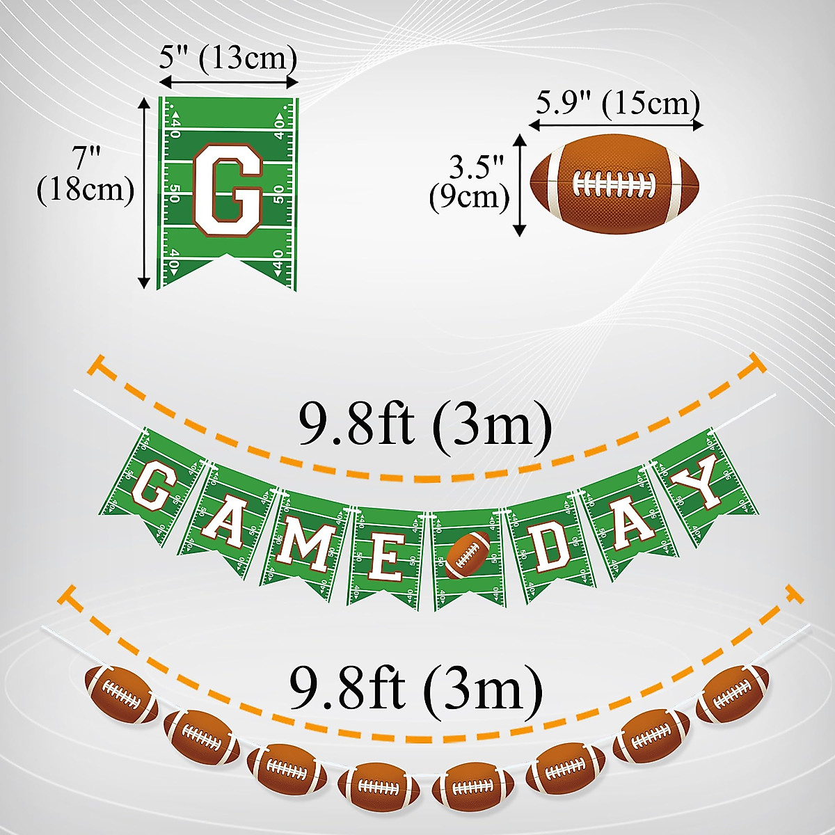 Uniwish Game Day Banner Football Party Decorations Garland Football Baby Shower Photo Props Sports Birthday Party Decorations Football Party Decor Tailgate Party Supplies