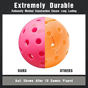 Vvinca Outdoor Pickleball Balls 6 Packs, Meet USAPA Requirement 40 Holes Pickleball.