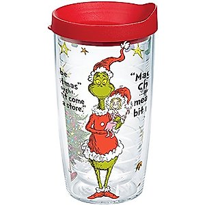 Tervis Dr. Seuss Grinch Christmas Quote Made in USA Double Walled Insulated Tumbler Cup Keeps Drinks Cold & Hot, 16oz, Classic