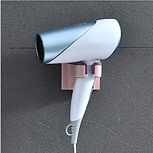 AKOAK 3 Pcs Hair Dryer Holder Stainless Steel Wall Mounted Hair Care Tool Holder Waterproof and Perforation-Free Bathroom Storage Rack