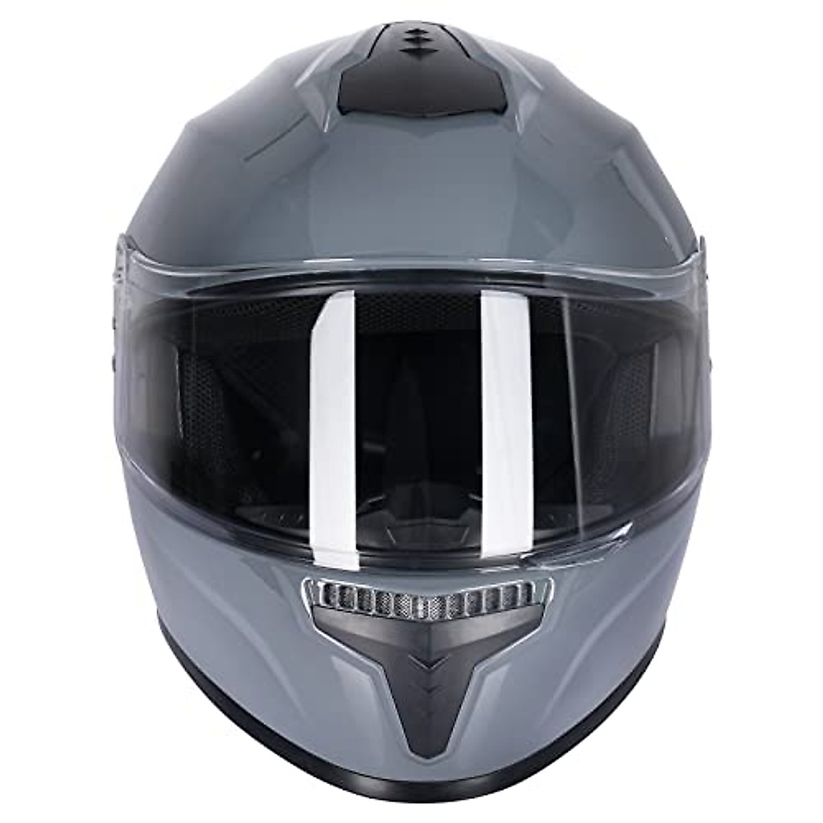 Full Face Motorcycle Street Bike Helmet with Motorcycle Gloves for Men and Women + 2 Visors DOT Model and Helmet Lock for BMX ATV MTB Riding, Road Racing, Cycling (MH-Dark Grey, X-Large)