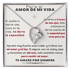 Para el Amor de mi vida - Collar Por siempre amor - forever love Red Acabado en Oro Amarillo de 18 quilates/Cajita Estandard (GRATIS)