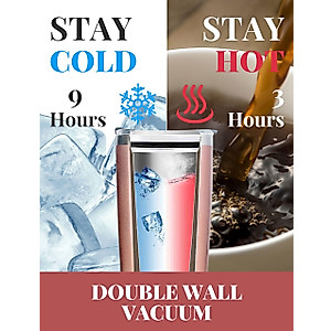 Onebttl Niece Gifts from Aunt, Insulated Stainless Steel Coffee Mug Tumbler with Lid and Straw, from Uncle, Perfect for Birthday, Christmas, 20oz/590ml, Rose Gold - Graduation