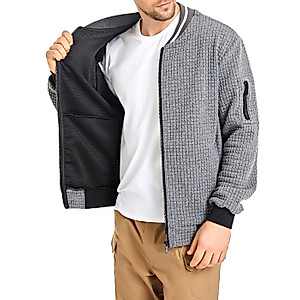 SAVKOOV Mens Lightweight Jacket Casual Bomber Jacket Varsity Coat