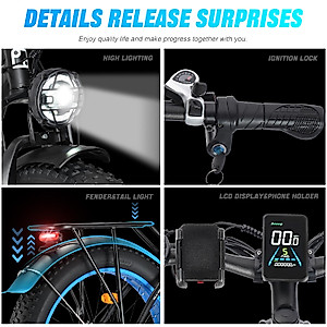 PHILODO Electric Bike for Adults, 48V 22Ah Fat Tire Ebike Dual Motor AWD 2 * 1000W 35MPH Electric Bicycles 21-Speed with Ignition Lock Hydraulic Disc Brakes