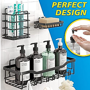 Shower Shelves, Shower Caddies, Set of 5 Shower Racks, Bathroom Organizer, Shower Organization Aesthetic, Shampoo Holder