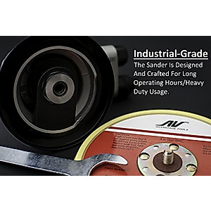 AirVANTAGE Industrial Grade Random Orbital Air Sander Non-Vacuum With Low-Profile Pad, 1/4 in. NPT Air Inlet (6": 3/16- Hook & Loop)