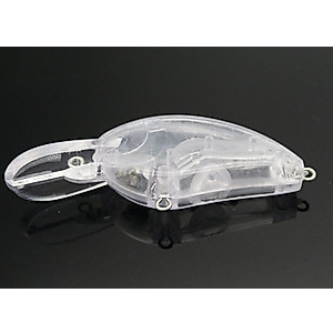 10PCS Unpainted Lure Blanks Crankbait Fishing Topwater Lures Hard Clear Plastic Simulation Minnow Bait Fishing Plugs Spoons 335 Free Eye