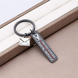 FAADBUK Post Office Keychain Postman Gift Postal Jewelry Gifts for Postal Staff (Post Office K-Black)