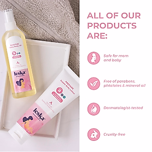 LESKA Maternity Stretch Mark Moisturizing Oil | STAGE A: SOOTHE Happy Belly Oil (Pregnancy Months 1-5) | Part of a Complete 3 Stage Pregnancy Skin Care System | New Mom Gifts (4.22oz)