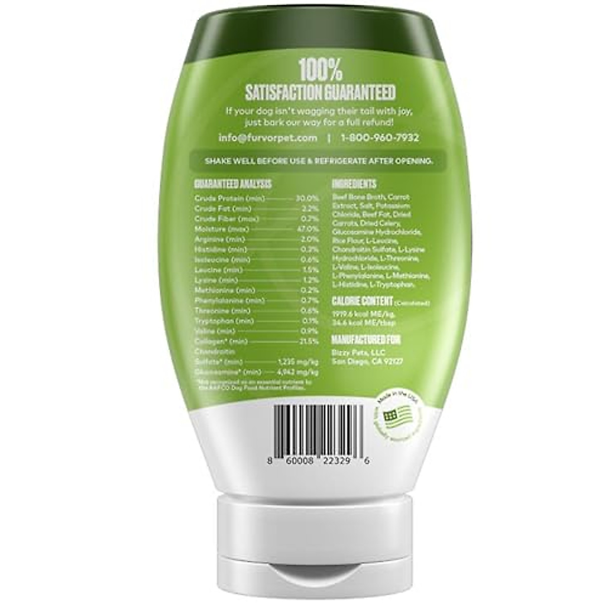 Furvor Mobility Support Beef Bone Broth for Dogs | Hip & Joint Support for Dogs | Glucosamine & Amino Acid Boosted | Human Grade Ingredients | Just add Water | Made in USA, 12 oz