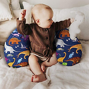 Dinosaur Baby Car Seat Canopy and Nursing Pillow Cover 2 Pack Set for Boys and Girls