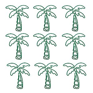 30Pcs Coconut Tree Shape Paper Clips Green Palm Tree Bookmarks Planner Clips for Office School Supplies Birthday Wedding Decoration