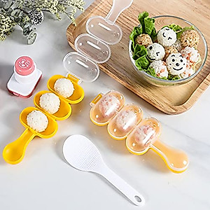 MXY Rice Ball Mould Shaker Sushi Roll Maker Kitchen Tools for Shake DIY Lunch with a Mini Rice Paddle (L-819)