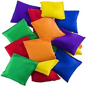 Prextex 12 Pack Nylon Bean Bags - Fun Sports Outdoor Family Games - Bean Bag Toss - Carnival Toy - Bean Bag Toss Game - Small Bean Bags for Kids - Bean Bags for Cornhole - Mini Bean Bags for Tossing