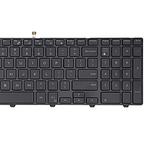 SUNMALL New Laptop Notebook Replacement Keyboard with Backlit Compatible with Dell Inspiron 15 3000 3541 3542 5547 Black US Layout