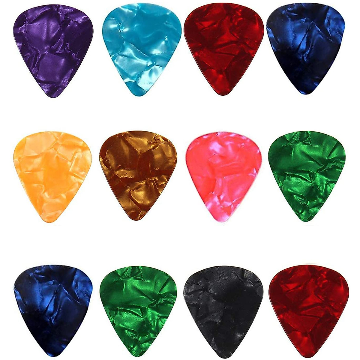 LYNNELEE Guitar Picks Multi Color Includes Thin, Medium, Heavy Felt with Storage Box Case for Ukulele, Guitar, Bass (12picks)
